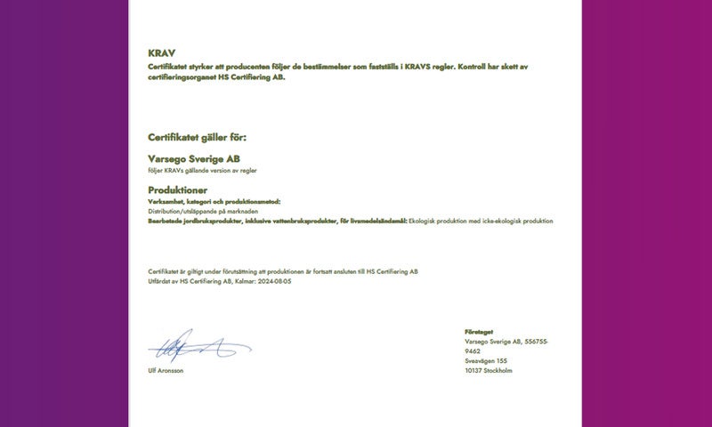 Hållbarhet - Varsego